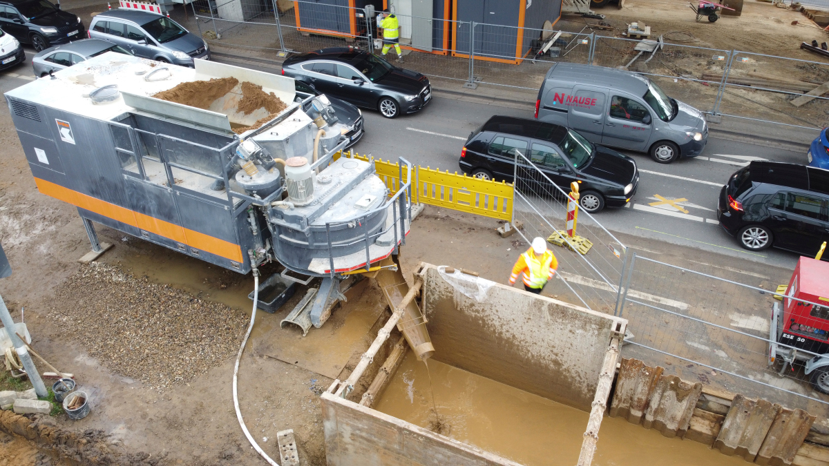 Flüssigboden für Mega-Projekt - THIS – Tiefbau Hochbau Ingenieurbau Strassenbau